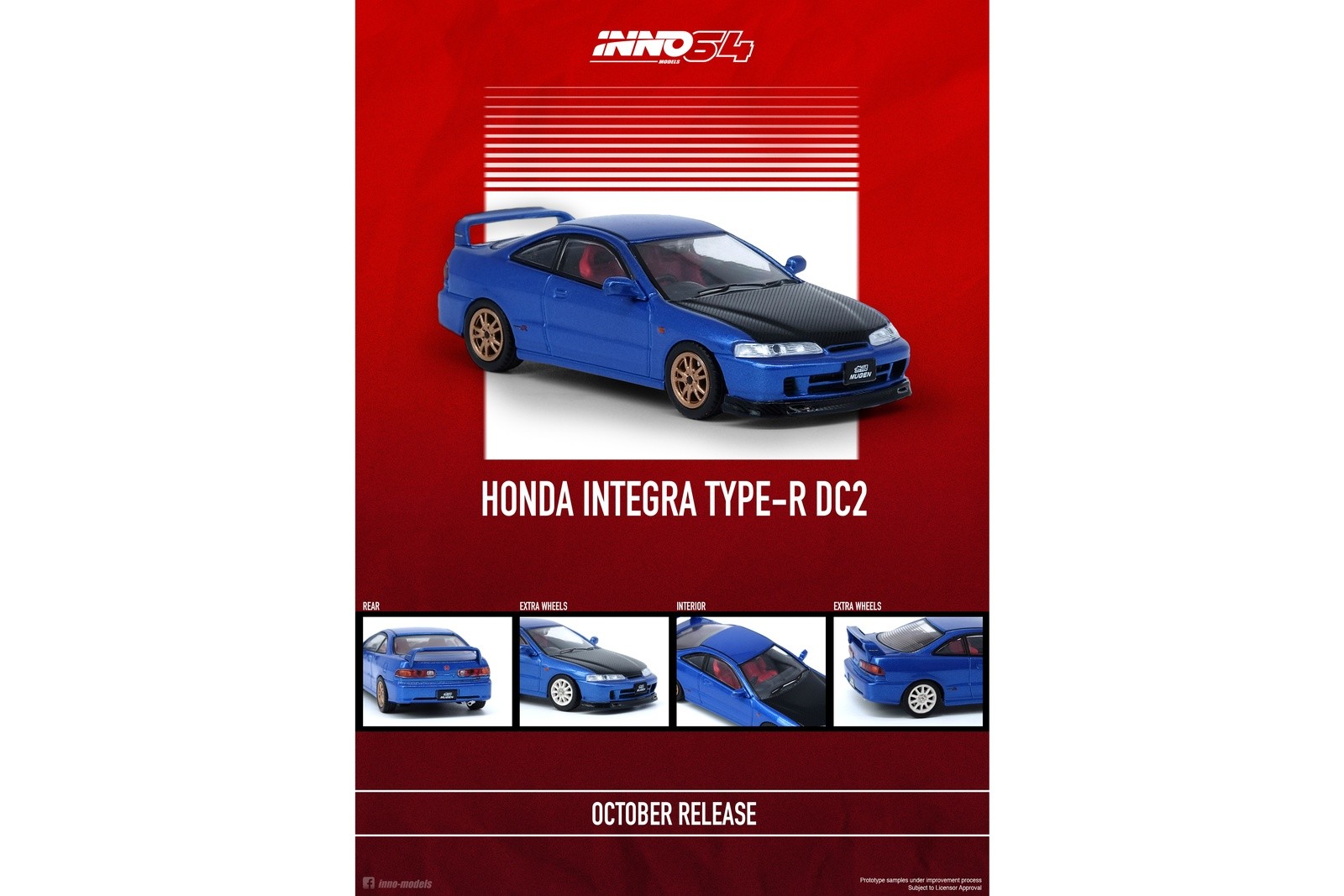 Купить копийную модель INNO Models Honda Integra Type-R DC2 Blue в ...