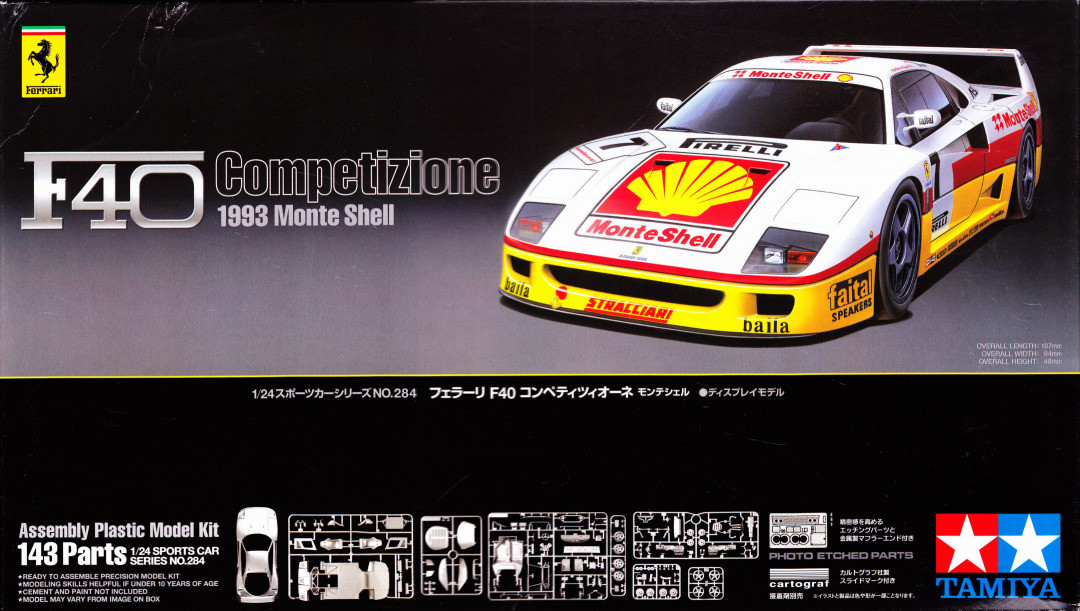 Купить сборную модель Tamiya 24284 Ferrari F40 Competizione Monte Shell в масштабе 1/24