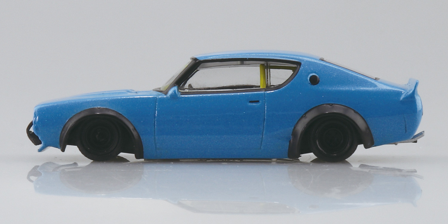 Купить копийную модель Aoshima LB Works Kenmeri 2Dr 1972 (C110) Blue в ...