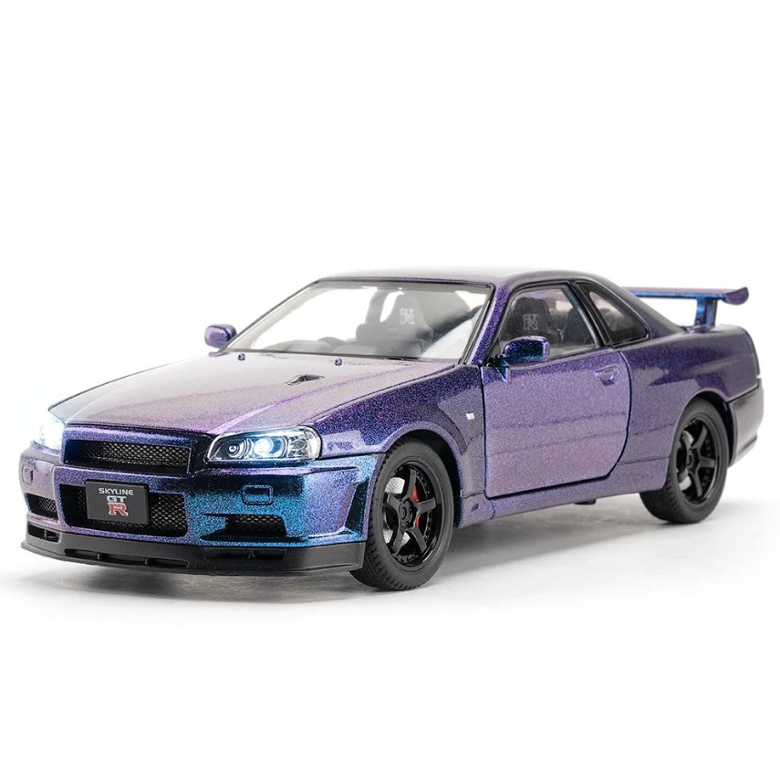 Купить копийную модель Jinlifang GT-R R34 (byside blue) в масштабе 1/24
