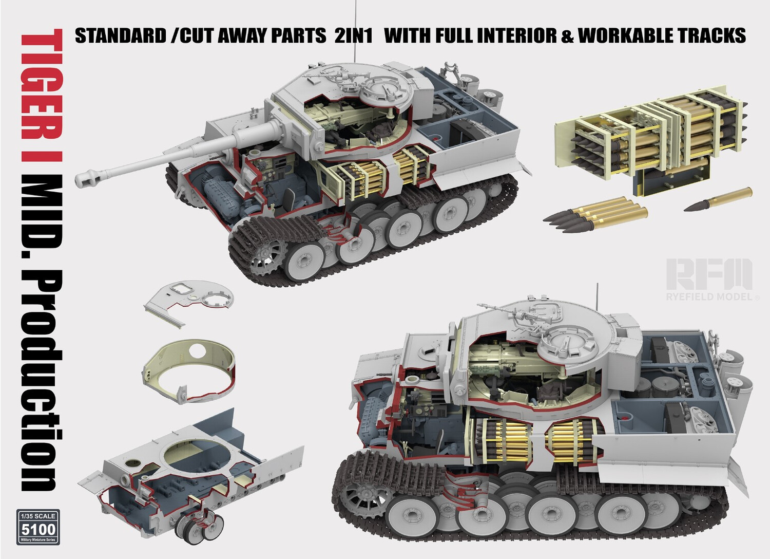 Купить сборную модель RFM 5100 Pz.Kpfw. VI Ausf. E Tiger I MID ...